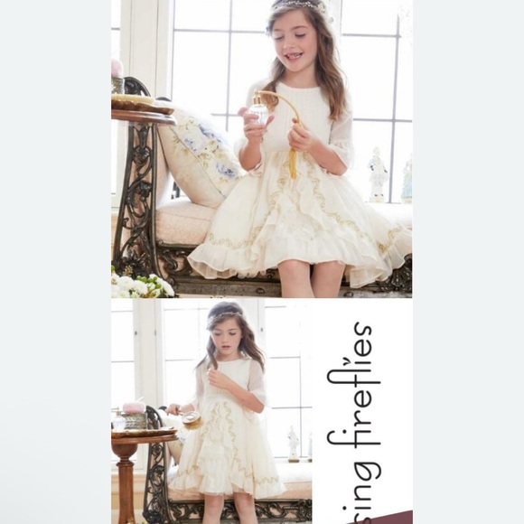 Chasing Fireflies | Dresses | Girls Size 4 Ivory Gold Chasing Fireflies ...